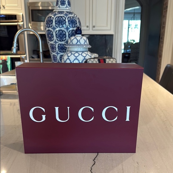 Gucci | Bags | Gucci Burgundy Decorative Box With Envelopes And Ribbon ...